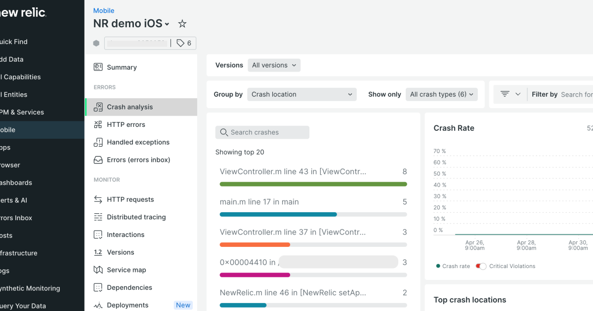 iOSのアプリのクラッシュについて | New Relic
